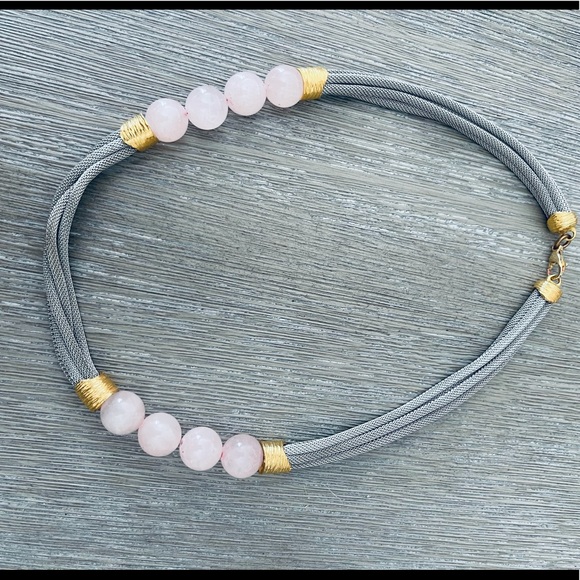 Ron Rizzo | Jewelry | Ron Rizzo Silver Mesh And Pink Stone Necklace ...